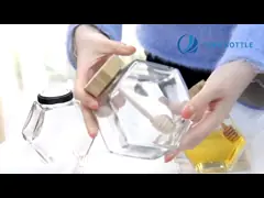 oem 3oz 6oz 8 oz glass honey jars hexagon pot in bulk