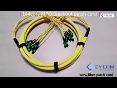 Καλώδιο εμπλάστρου οπτικών ινών Pigtail με 12 πυρήνες 1 μέτρο προσαρμοσμένο μήκος Ftth οπτικών ινών