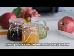 small clip buckle glass food jars containers 2oz 4oz for home