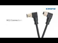 angled circular m12 connector female 5 pin pre assembled cable connectors