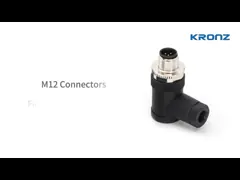 angled circular m12 female connector 5 pin a code screw locking
