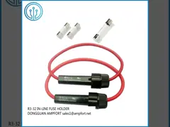 r3-32 inline fuse holder for 5x20mm glass fuse 20a 250v / 6.35x31.8mm ceramic fuse 15a 250v