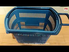 blue plastic shopping trolley baskets 60l supermarket basket with wheels