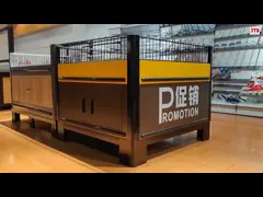 brown promotional display stands ce supermarket wooden display rack