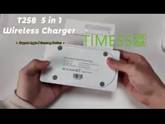 Caricabatterie wireless QI magnetico T258 15W, pieghevole, per iPhone e Samsung