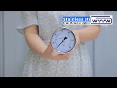 63mm Stainless Steel Liquid Filled Pressure Gauge Shockproof 1/4Bsp Back Connection
