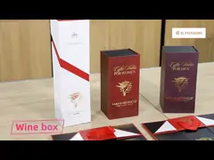 Ribbon Handle Zilveren folie Logo Printing Klappbare wijndoos Voor luxe Champagne cadeautjes Luxe Custom Wine Box
