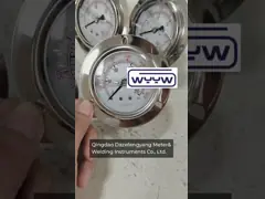 pressure gauge 400bar flange panle mount oil filled manometer stainless steel