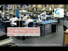 Огневой рейтинг 6,5 мм ESD плитки для пола ПВХ Проводящая плитка для пола Светло-серый цвет