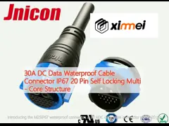 Daten DC-30A imprägniern Kabel-Verbindungsstück IP67 20 Pin-Selbst, der mehradrige Struktur zuschließt