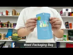top zipper custom weed packaging bags for weight retention function and airtight sealing
