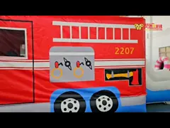 red and blue inflatable car bounce house fire truck jumping castle