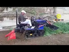 compact 35 hp crawler tractor agricultural equipment with front loader bucket
