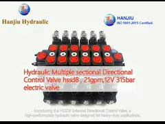 hydraulic multiple sectional directional control valve hssd8 21gpm 12v 315 bar electric valve