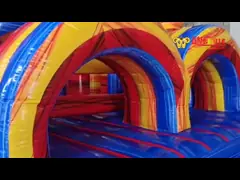 children inflatable bounce house and slide customized with pool stopper