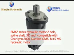 BMK2 Series Hydraulic Motor 2 Hole Spline Shaft 315 Ml/R Compatible With Char-Lynn 2000, Danfoss OMS M+S MS Hydraulic Motor