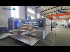 플렉소 물 기반 잉크 인쇄 피자 상자 만들기 위해 슬롯 칼과 함께 corrugated 박스 인쇄 기계