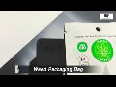 resealable zipper weed packaging bag smell proof custom logo kraft paper pouch