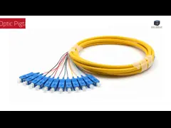 sc upc 12 cores pvc bundle fan out fiber cable pigtail single mode os2 yellow jacket