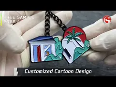 zinc alloy metal keychain custom 2d 3d cartoon animal anime enamel keyring