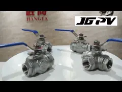 3weg roestvrijstalen kogelklep 1000WOG T-type / L-type BSP en NPT-gegooid kogelklep
