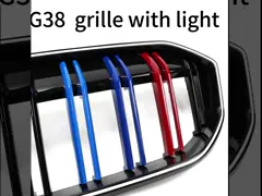 gloss black car styling racing grills middle grille with light for bmw 3 series g28 2023+ auto parts