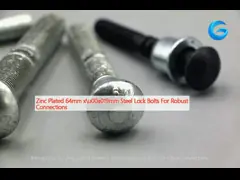 zinc plated 64mm x\u00a019mm steel lock bolts for robust connections