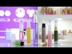 a0031-10ml empty plastic roll on bottle airless clay brown coating with clear cap