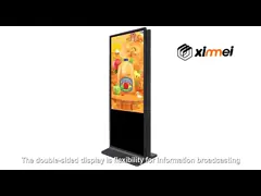 indoor portable digital signage screen double-sided 43 49 55 65 inch vertical fhd lcd display monito