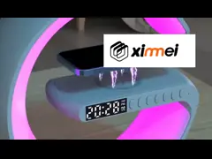 g shape rgbic led ambient night light with speaker / wireless charger