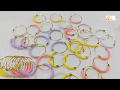 925 sterling silver earrings 18mm dia hoops with hot pink enamel and 18k gold plating