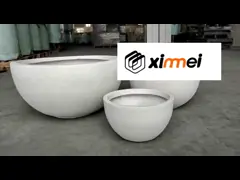 Planteur en fibre d'argile blanche imperméable à l'eau et au feu, parfait pour votre refuge extérieur