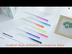 school creative stationery gradient color acrylic transparent cubic ruler