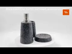 black travertine marble bathroom accessories sets conical shape