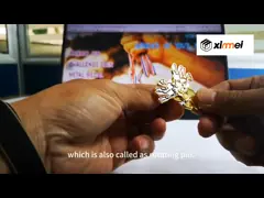 custom metal gold spin lapel pin with rubber caps for carnivals