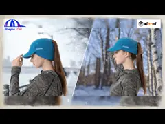 fleece ponytail hat for women reflective winter hat with drop down ear warmer