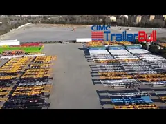 2 axles 40t fixed gooseneck low bed semi trailer for construction machine load