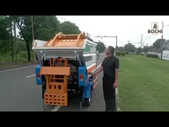 three wheeled new energy electric rear bucket waste collection truck