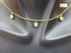 18k gold plated chain 925 sterling silver fine necklace for women princess cut design
