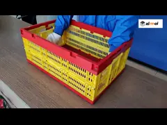 48 liter storage crate tote plastic stackable transport boxes collapsible vegetable crates