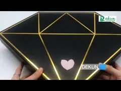 recyclable paper everlasting rose gift box packaging pentagon gold black