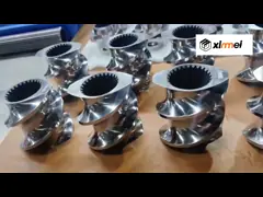 three flighted twin extruder machine screws metal color high shear uniformity extruder screw element