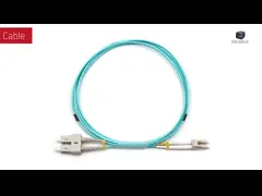 sc upc to lc upc fiber optic patch cable duplex om3 multimode ofnr 2.0mm aqua