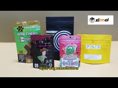 1g small size black child resistant bag with self-standing plastic zipper lock