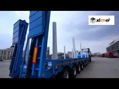 heavy-duty lowbed semi trailer for transporting oversized equipment machinery