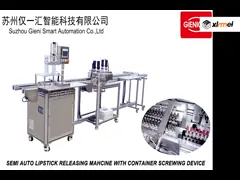 lipstick releasing cosmetic filling equipment with container screwing