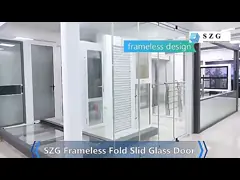 outdoor aluminum folding door frameless tempered bifolding glass door
