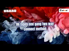 UBARO EU/UK Interruptor de Toque Duplo Branco Painel de Vidro Temperado Entrada 220V 1Gang 2Way Stair and Bedroom Switches