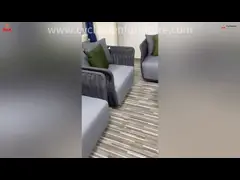 restaurant outdoor light luxury pe rattan sofa set patio waterproof metal furniture