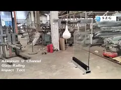 lamel u channel glass balustrade top mounted installation with laminated glass